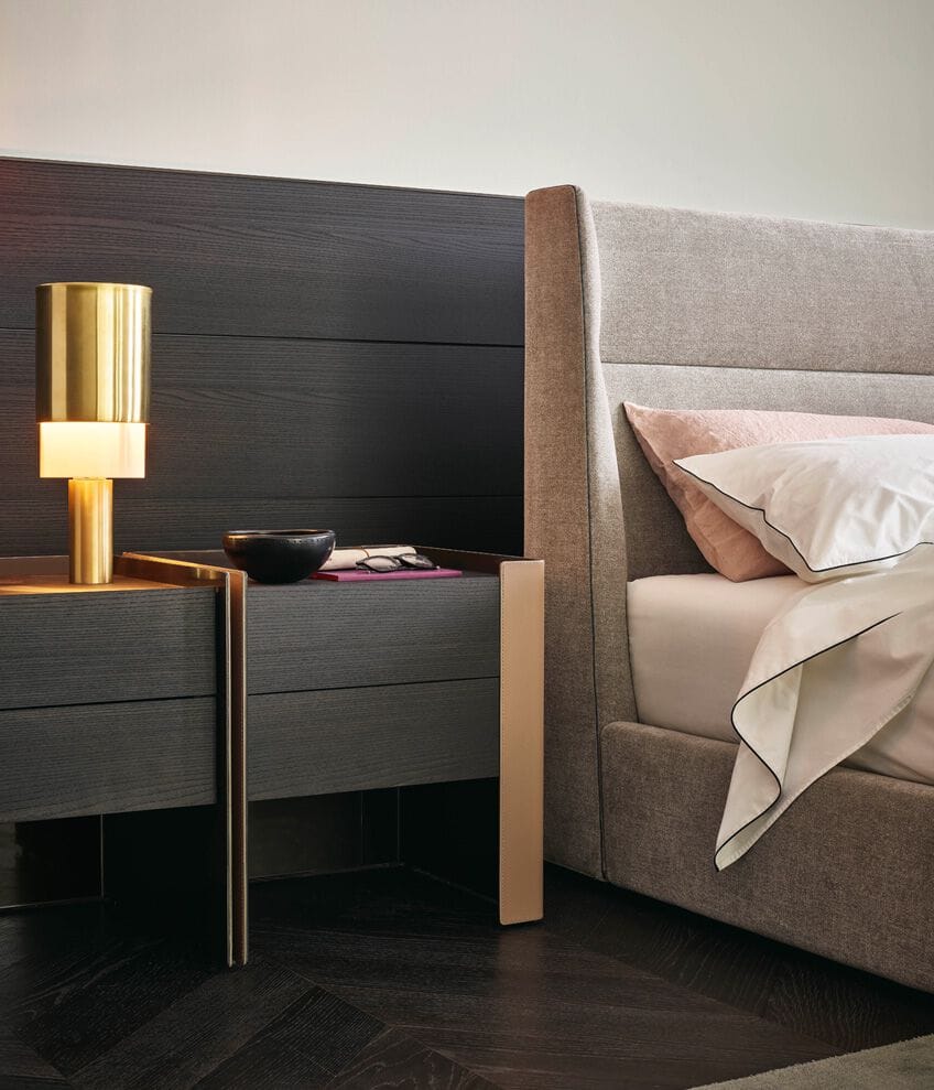 CHLOE Rectangular bedside table with drawers By Poliform | design Carlo Colombo