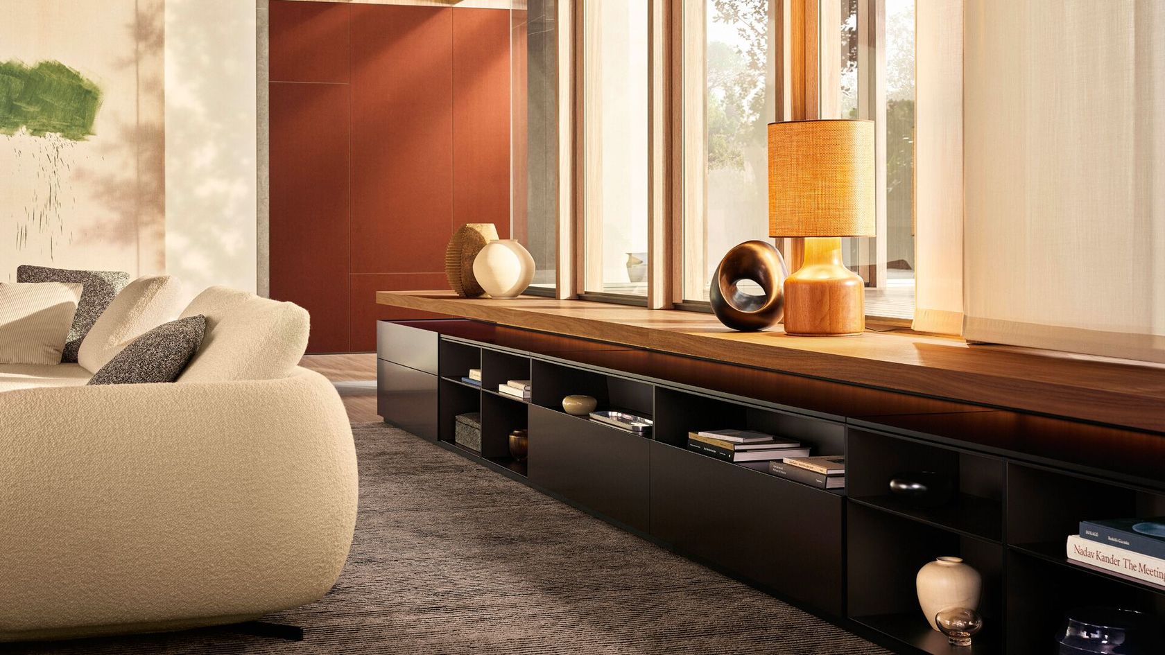 CODE Sectional wooden storage wall By Poliform