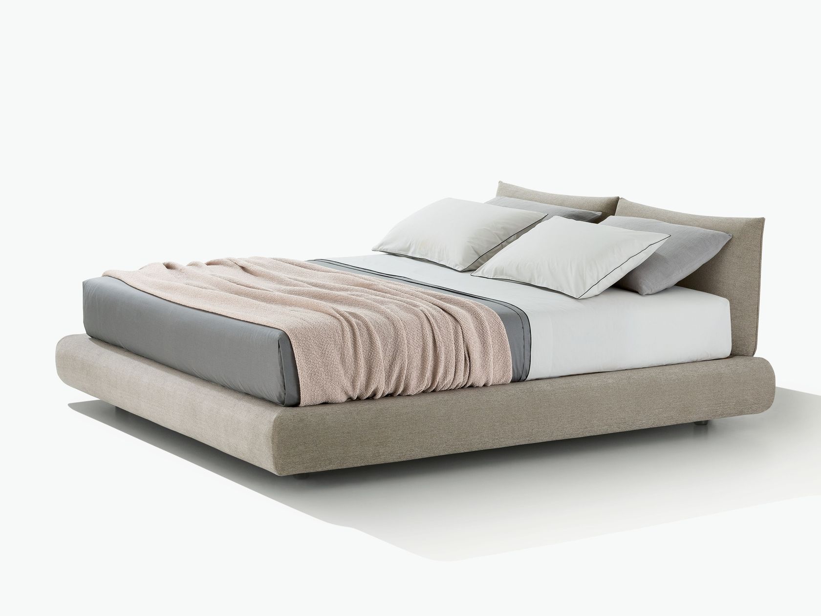 DREAM Fabric double bed with upholstered headboard By Poliform | design Marcel Wanders