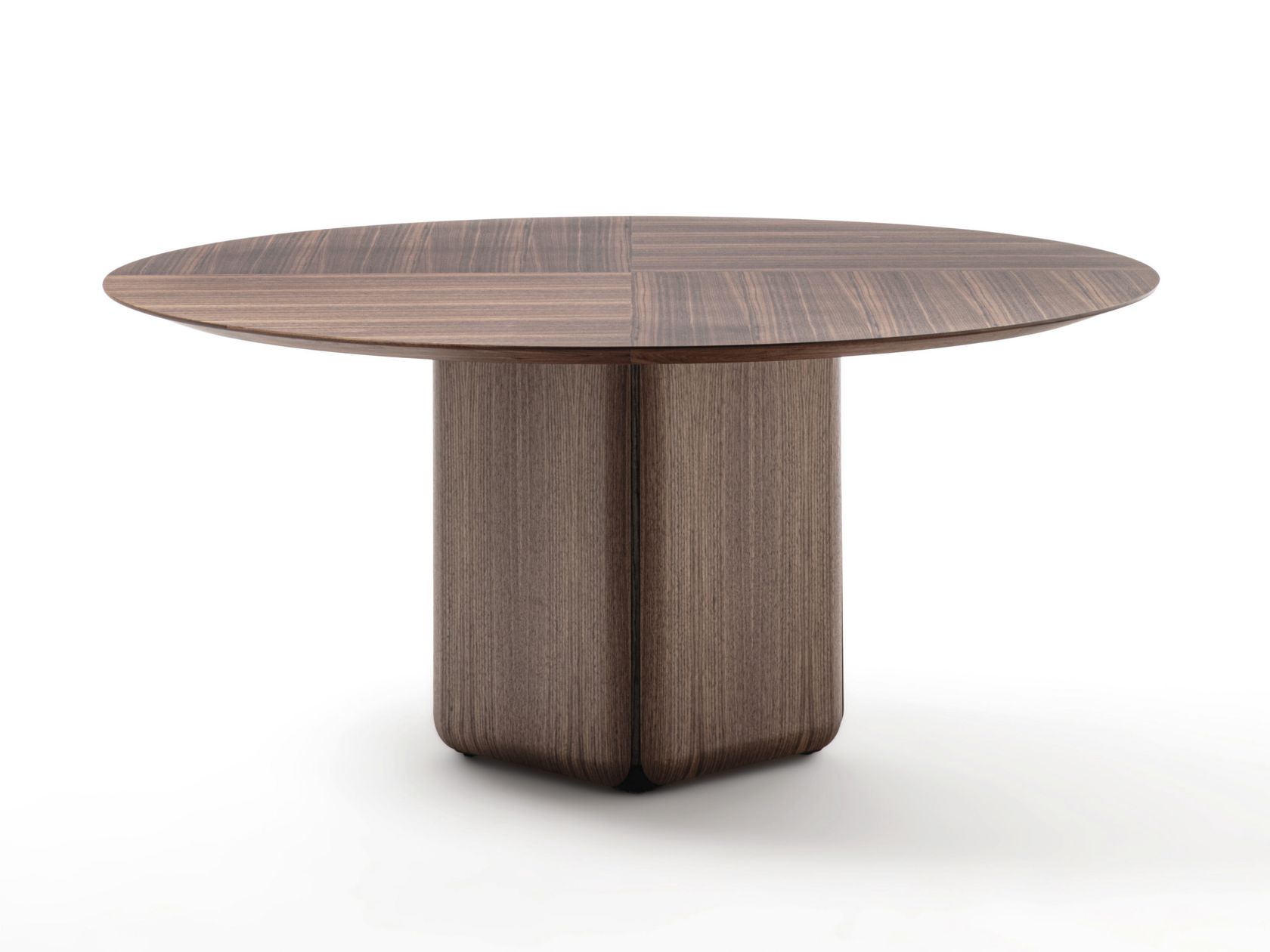 BAY Round walnut dining table By Porada