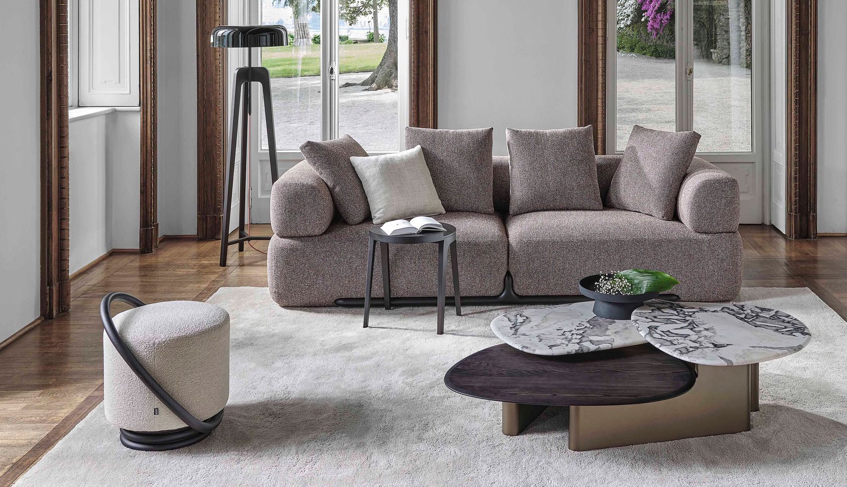 Tavolino da caffè in marmo e legno CALLISTO MIX WOOD - Porada - Edilportale