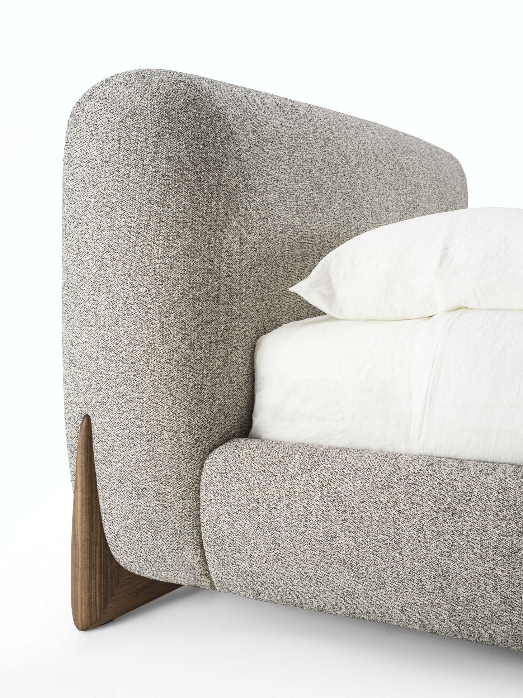 SOFTBAY Wooden double bed with upholstered headboard By Porada | design ...