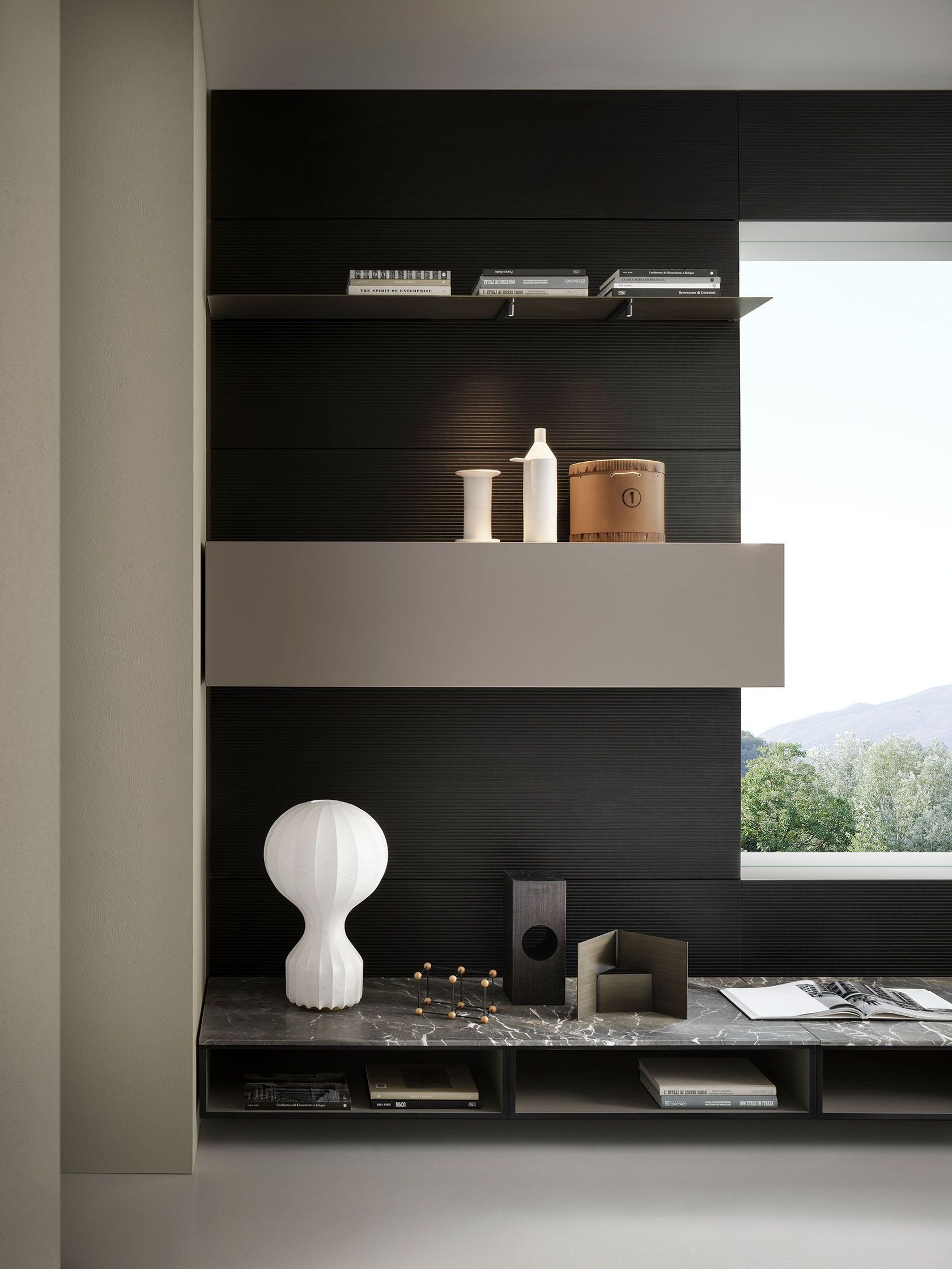 LOAD IT Wall-mounted storage wall By Porro | design Piero Lissoni