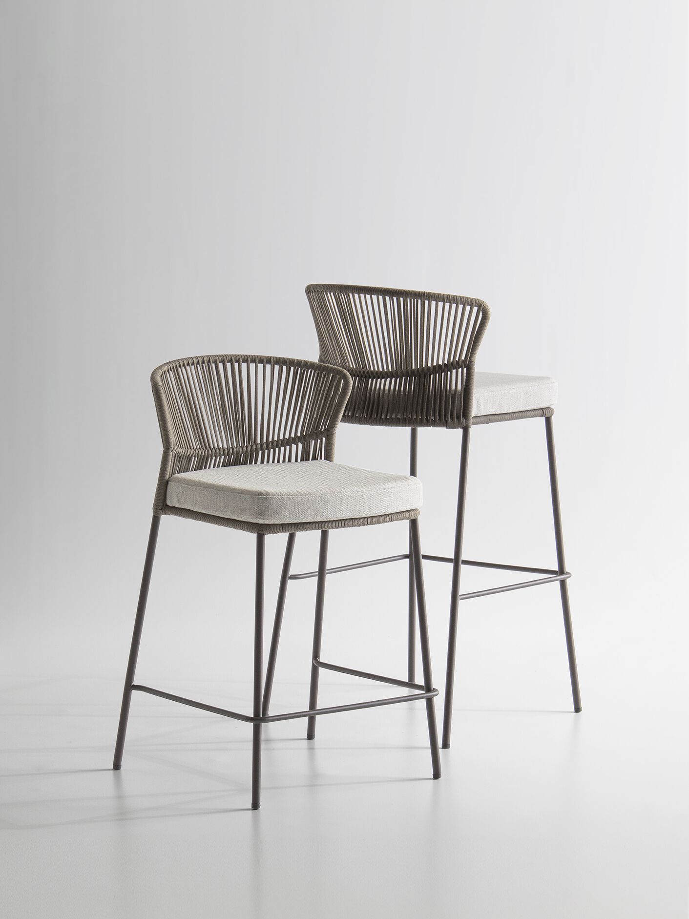 OLA 923/S High rope garden stool with back By Potocco | design Radice ...