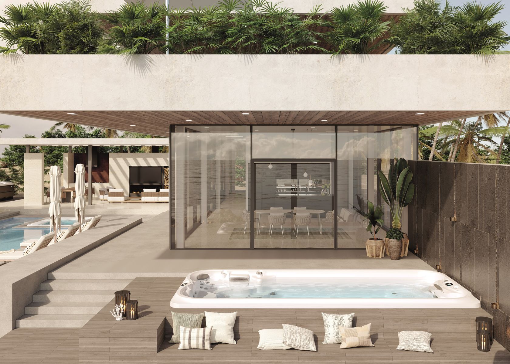 Above-ground outdoor swim spa PowerPro™ SWIM SPA By Jacuzzi®