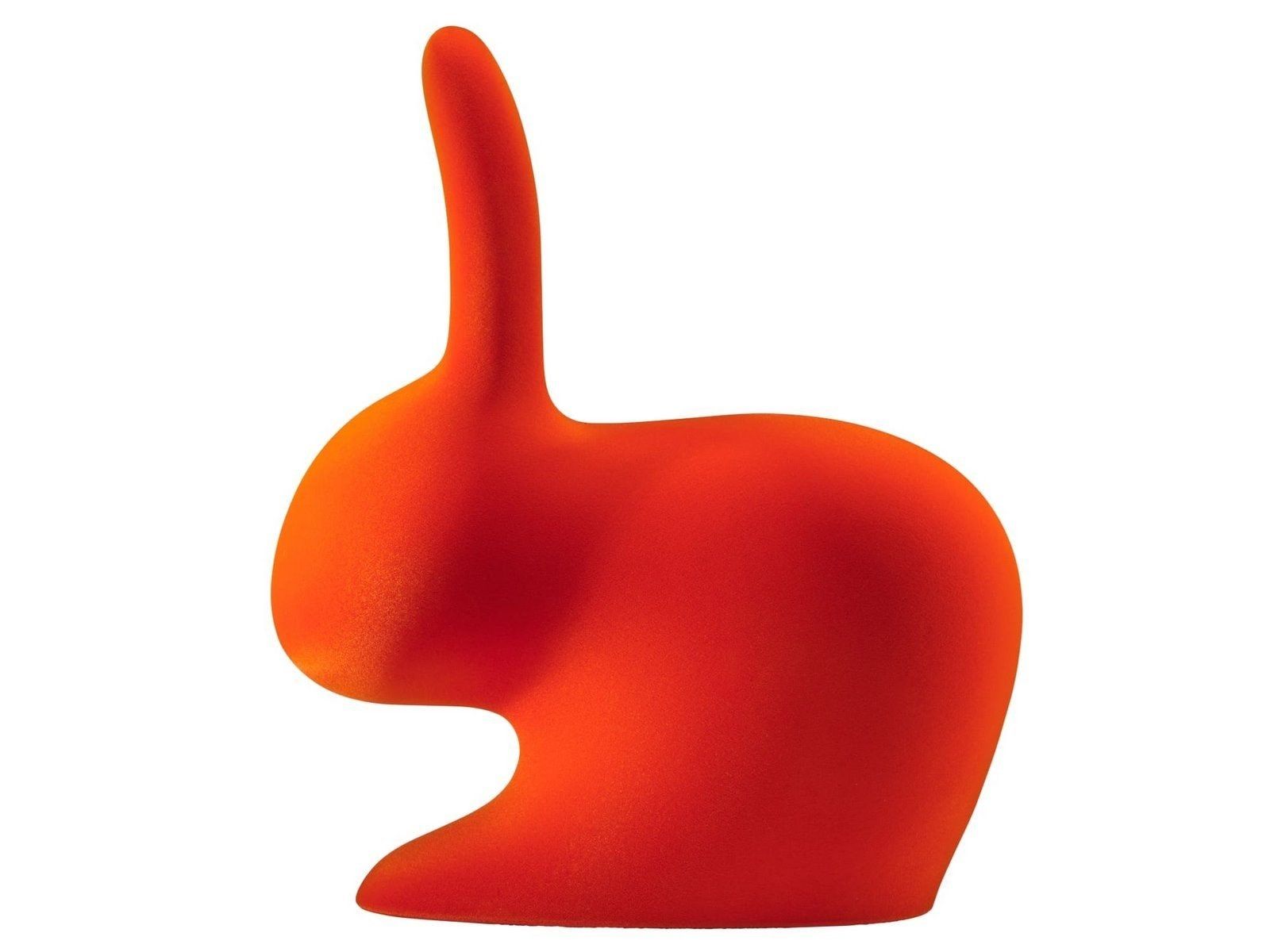 QEEBOO - RABBIT CHAIR VELVET ORANGE 椅子 By In Stock 设计师Stefano Giovannoni