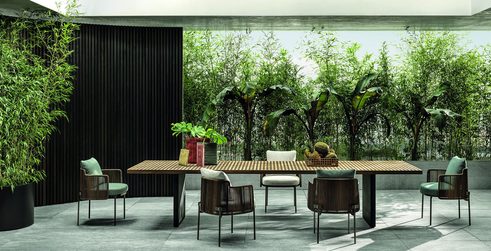 QUADRADO Rectangular teak outdoor table By Minotti | design Marcio ...