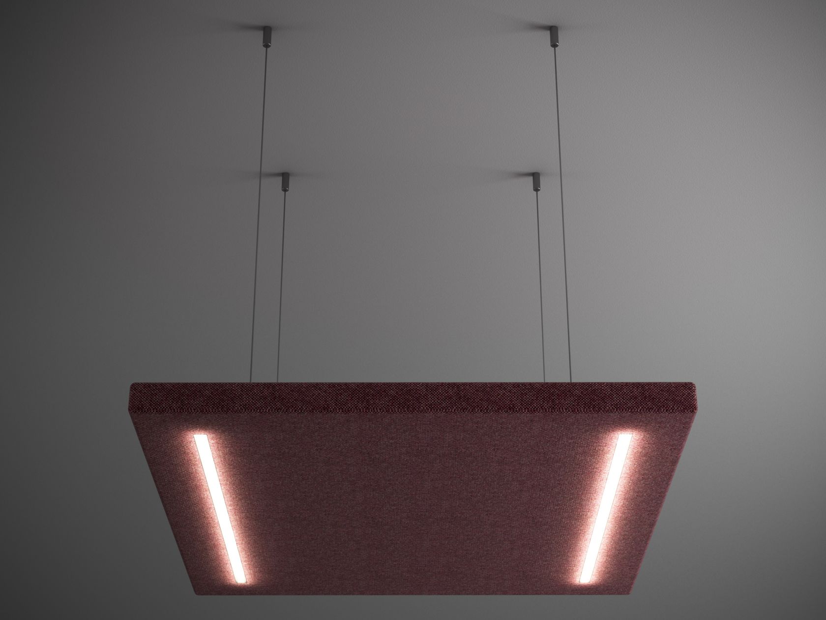 QUARTETTO | Hanging acoustic panel with Integrated Lighting By LvB Italia