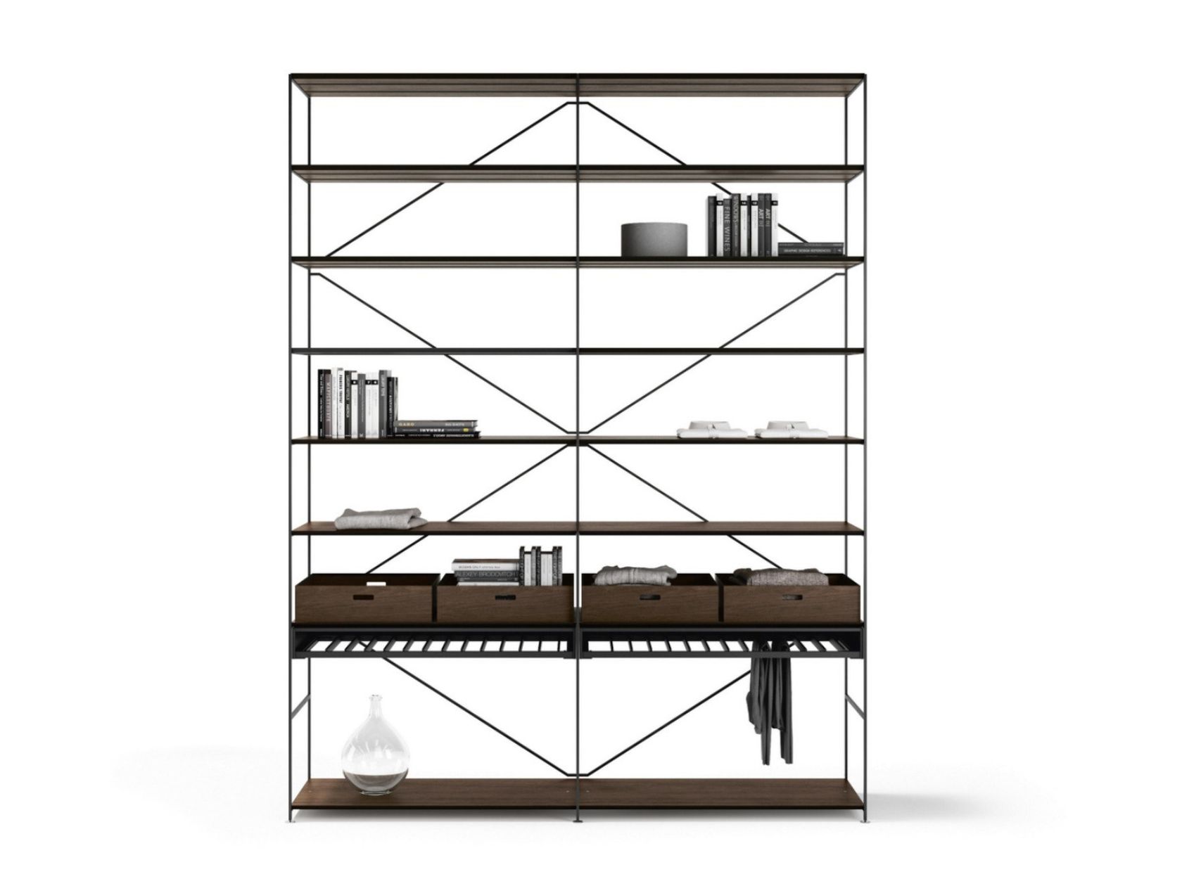R.I.G. MODULES WARDROBE Sectional steel and wood walk-in wardrobe By DE ...