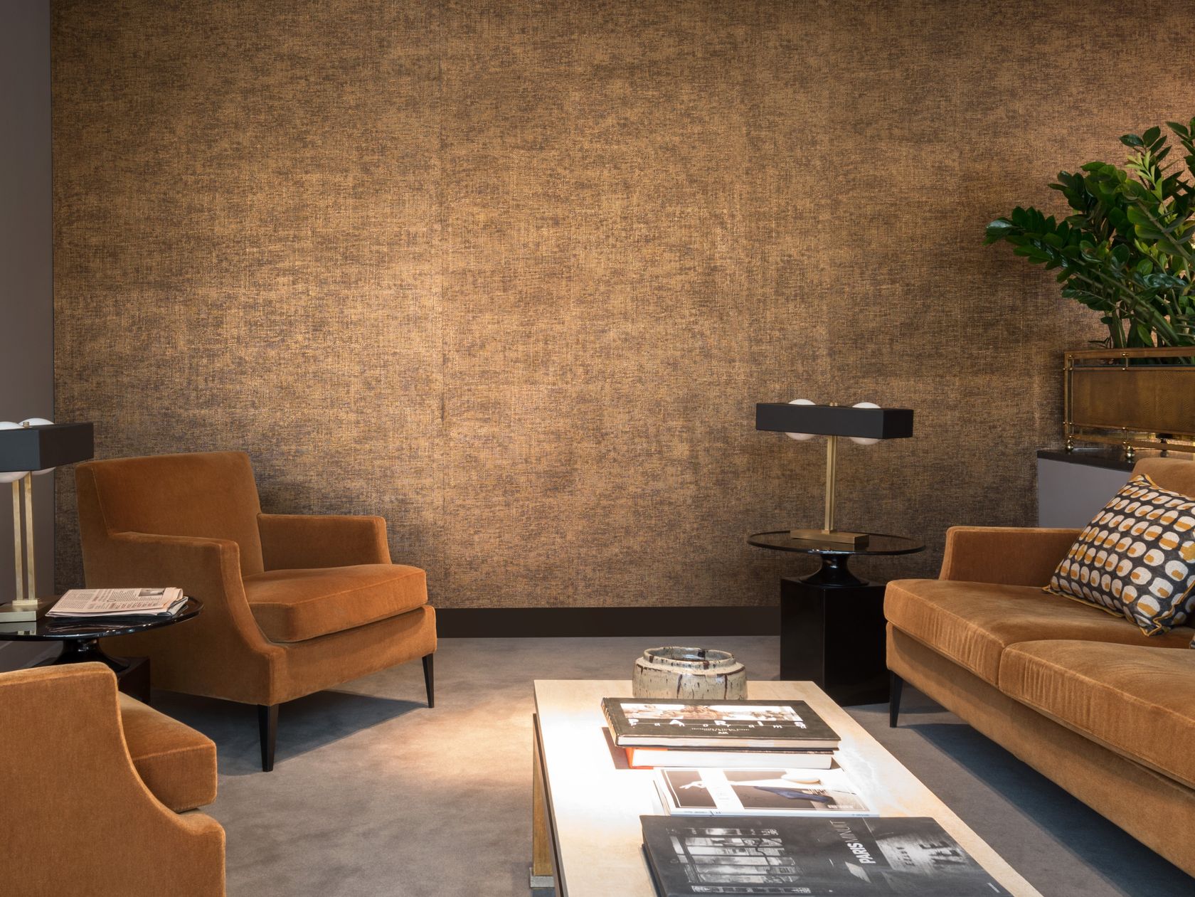 Antibacterial fireproof vinyl wall tiles RAFFIA - RAFFIA HPC By Élitis