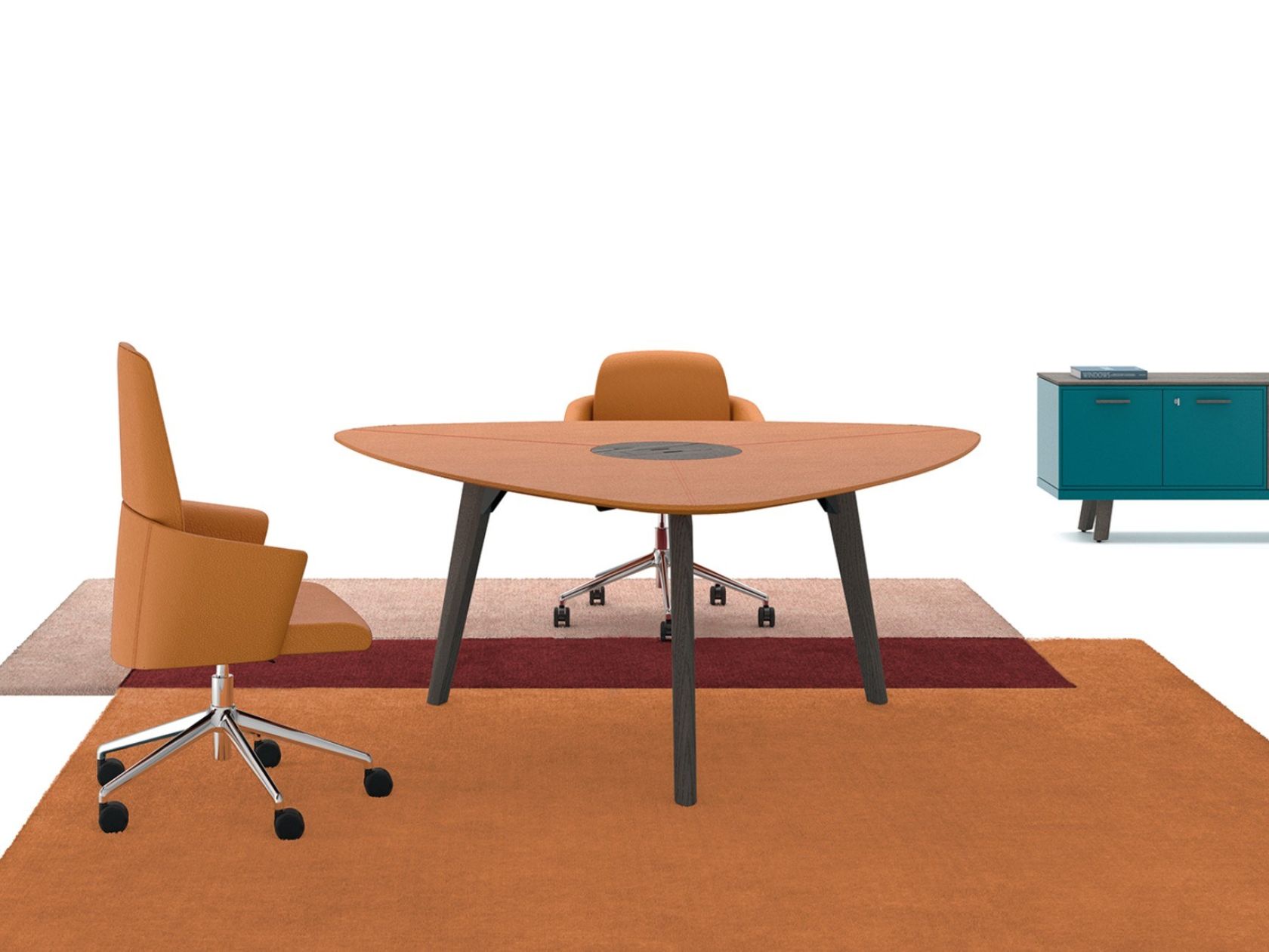 RAIL | Eco-leather meeting table Rail Collection By Bralco design ...