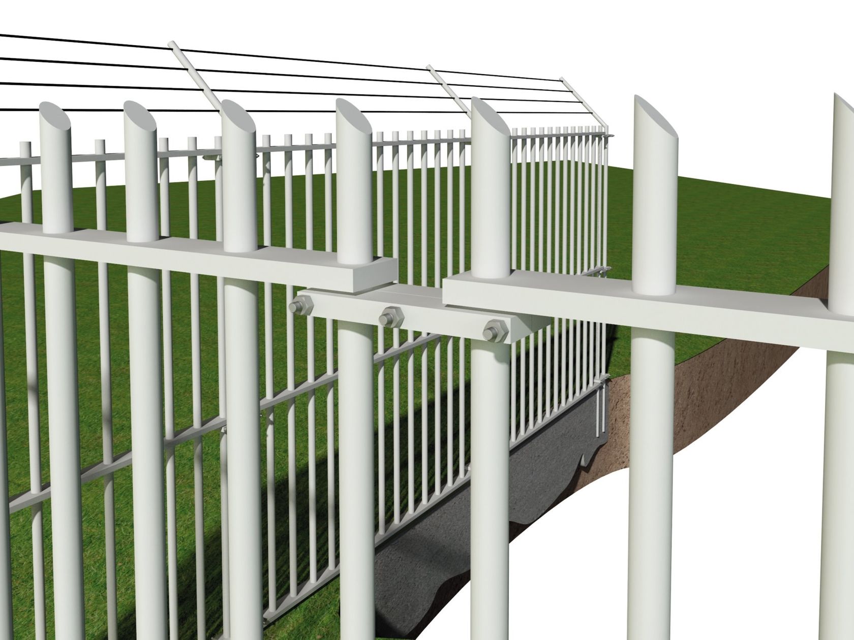 RAILING Stangen- Zaun aus Faserverstärkter Kunststoff By P-TREX