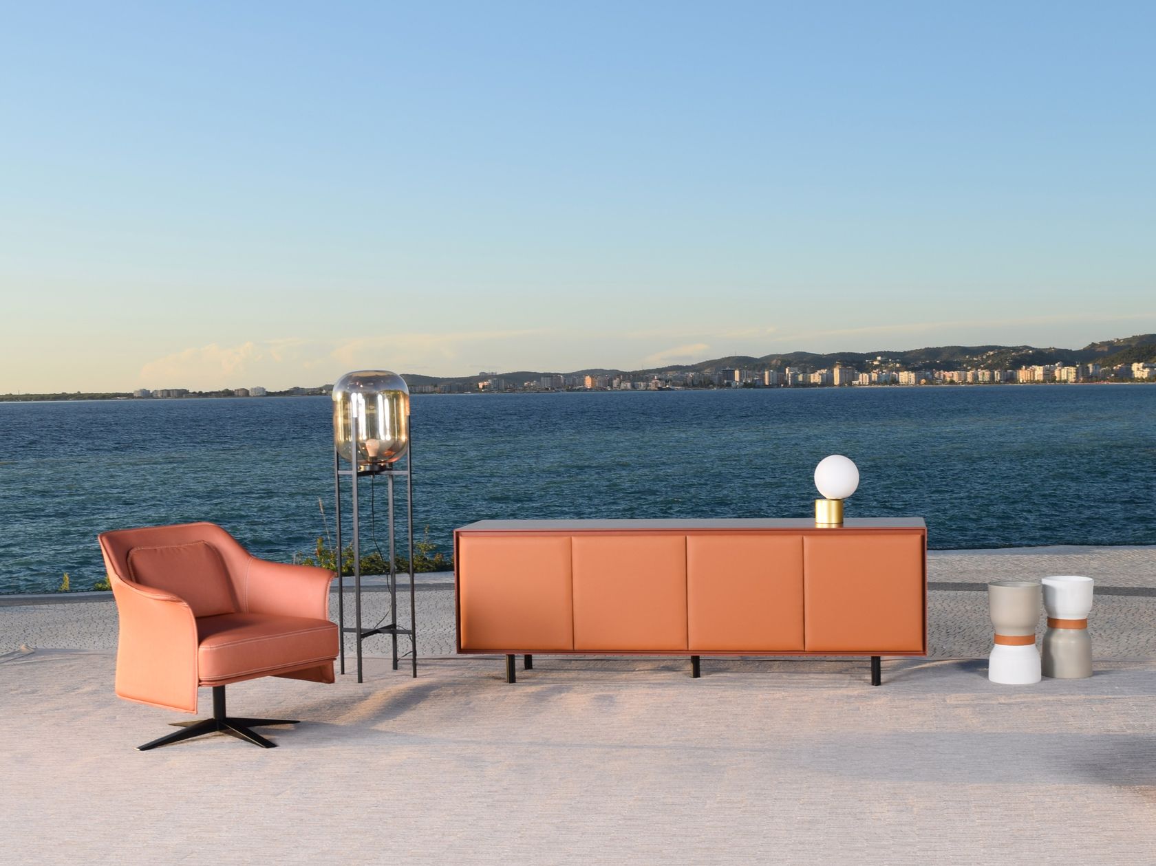 MDF and leather sideboard with doors and drawers RAMELLA By VIP Saloti