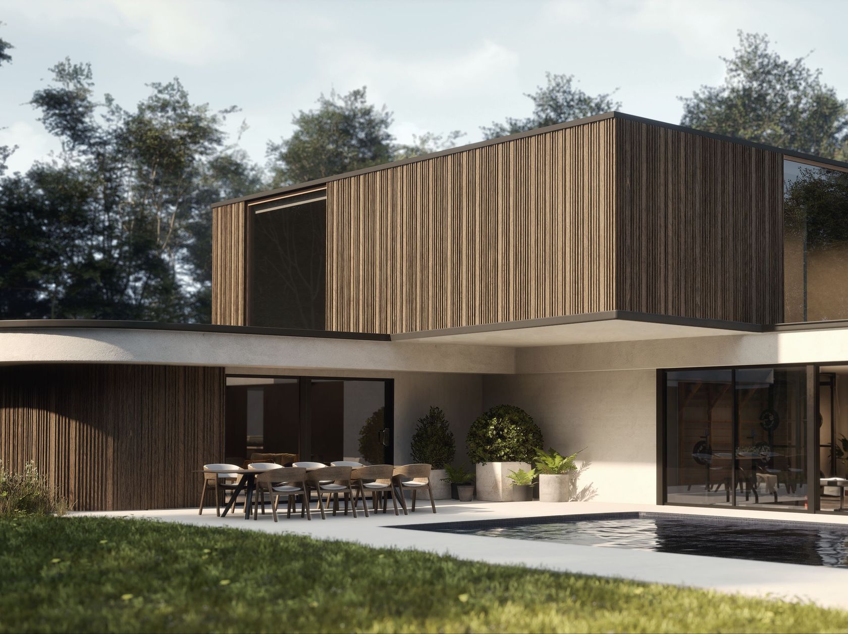 LINARTE WOOD DESIGN Aluminum façade cladding with a wood-like ...