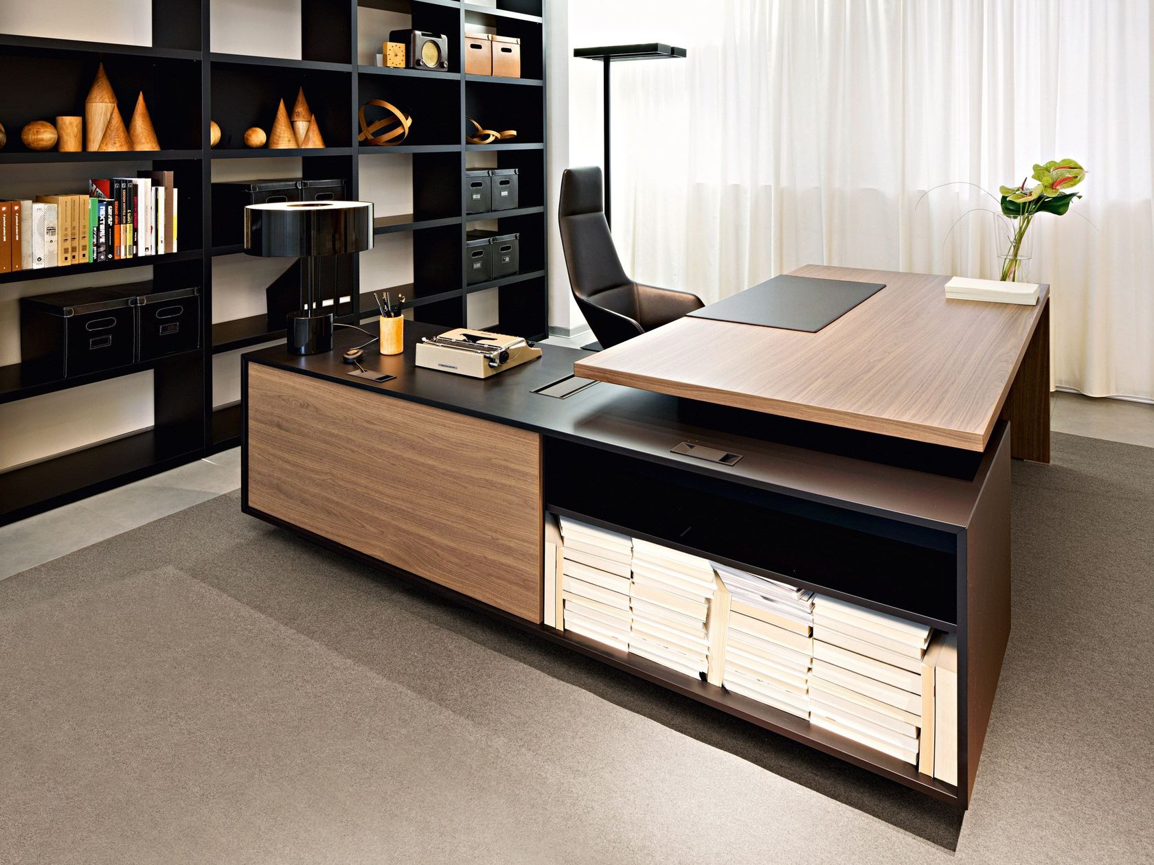 L-shaped sectional executive desk REPORT By Sinetica design Baldanzi ...