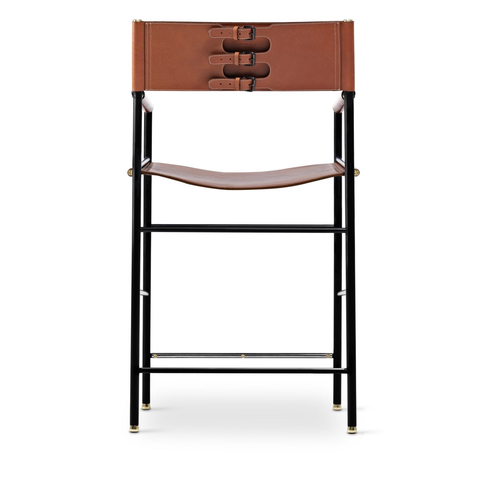 REPOSE BAR STOOL | Stool with back High tanned leather and steel stool ...