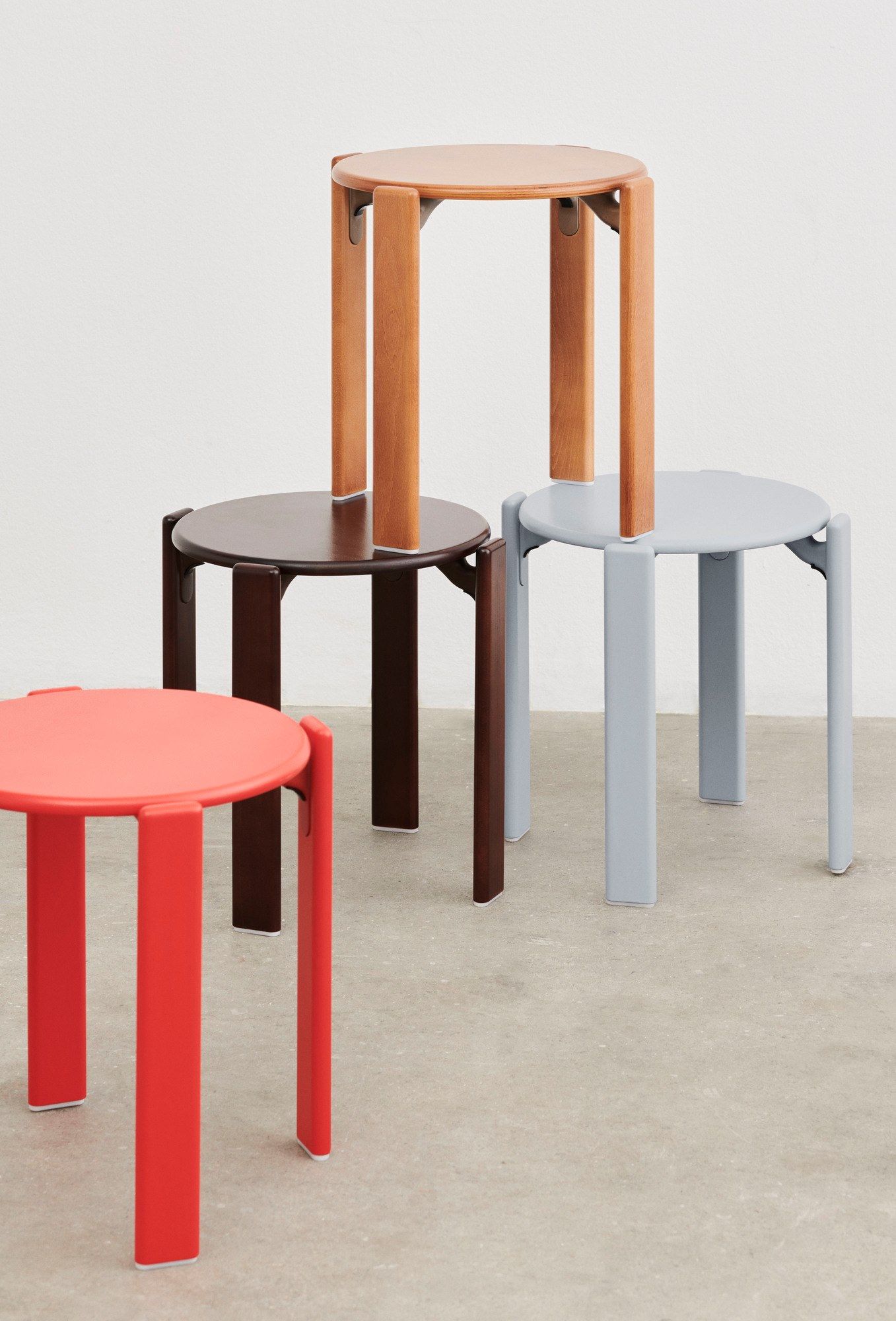 REY Low beech stool By Hay | design Bruno Rey