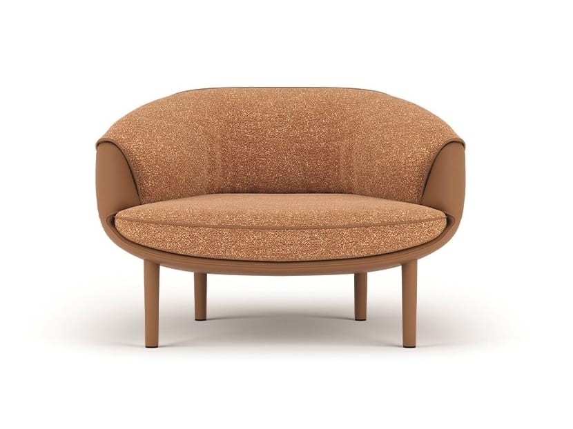 RIBAN Fabric and leather armchair By Turri | design Toan Nguyen