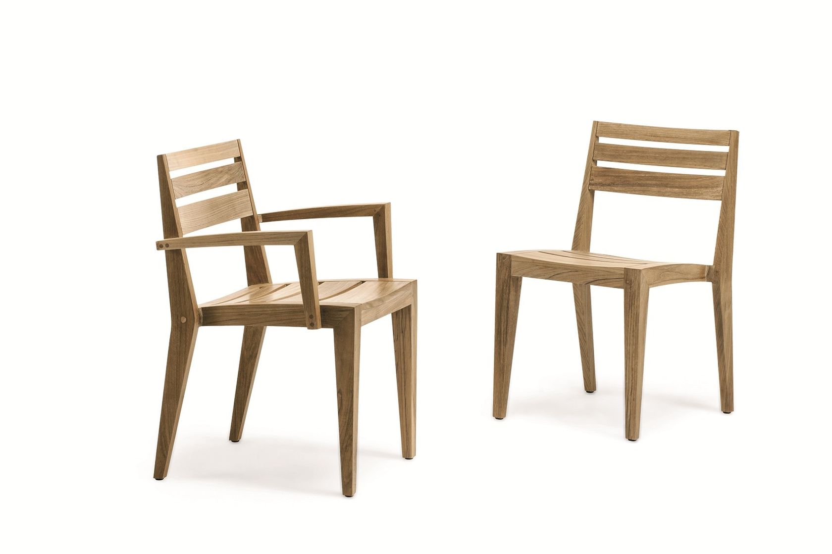 RIBOT Teak garden chair with armrests By Ethimo | design Marc Sadler