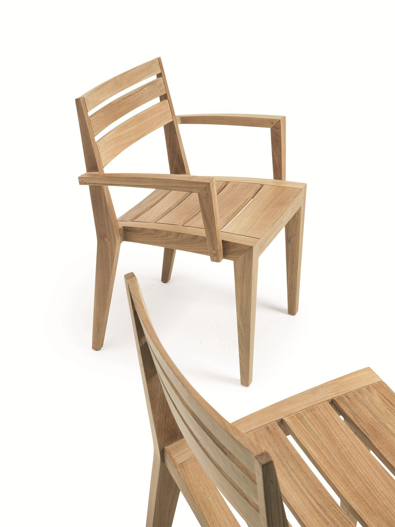 RIBOT Teak garden chair with armrests By Ethimo | design Marc Sadler
