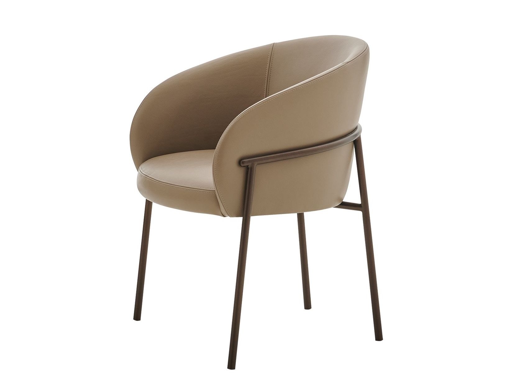 RIMO Leather chair with armrests By PARLA | design Berrak İlkcan Şener