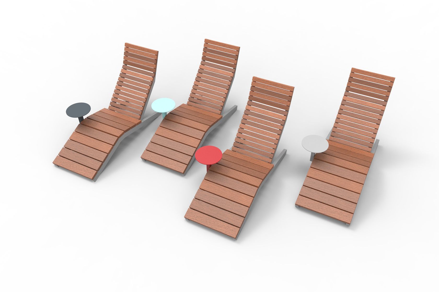 Steel and wood sun lounger RIVAGE SMART By mmcité1 design David Karásek ...
