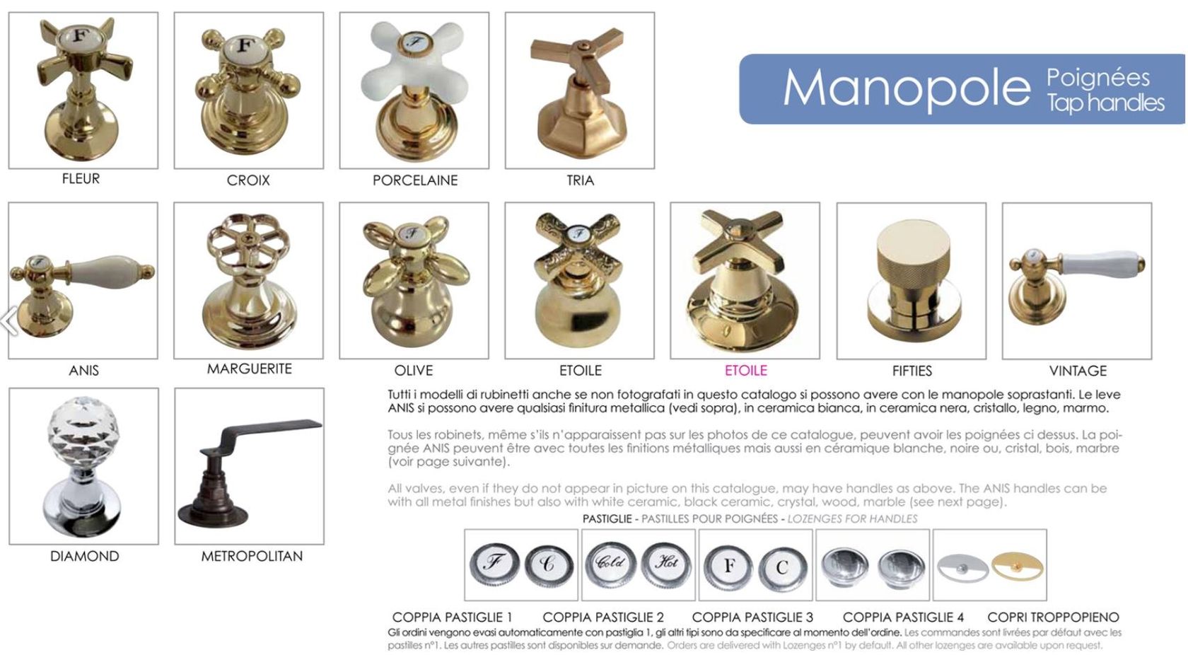 KITCHEN TAPS 3 hole wall-mounted kitchen tap By BLEU PROVENCE