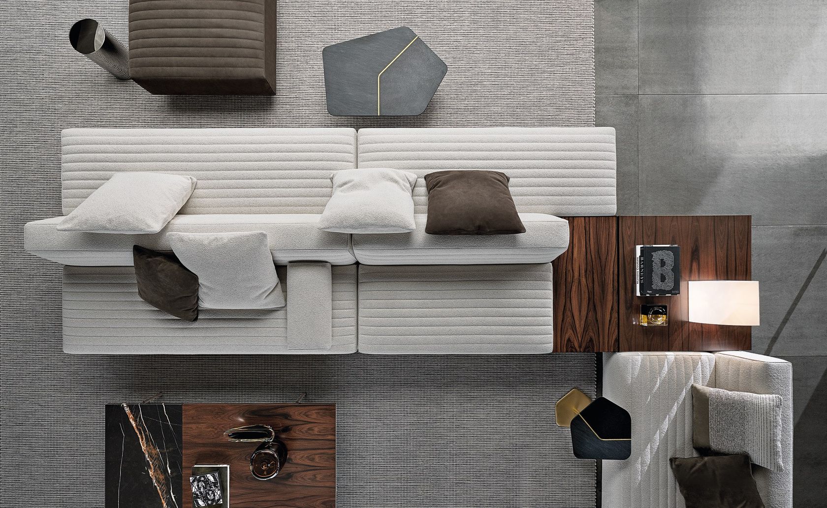 ROGER Square low wooden coffee table for living room By Minotti ...