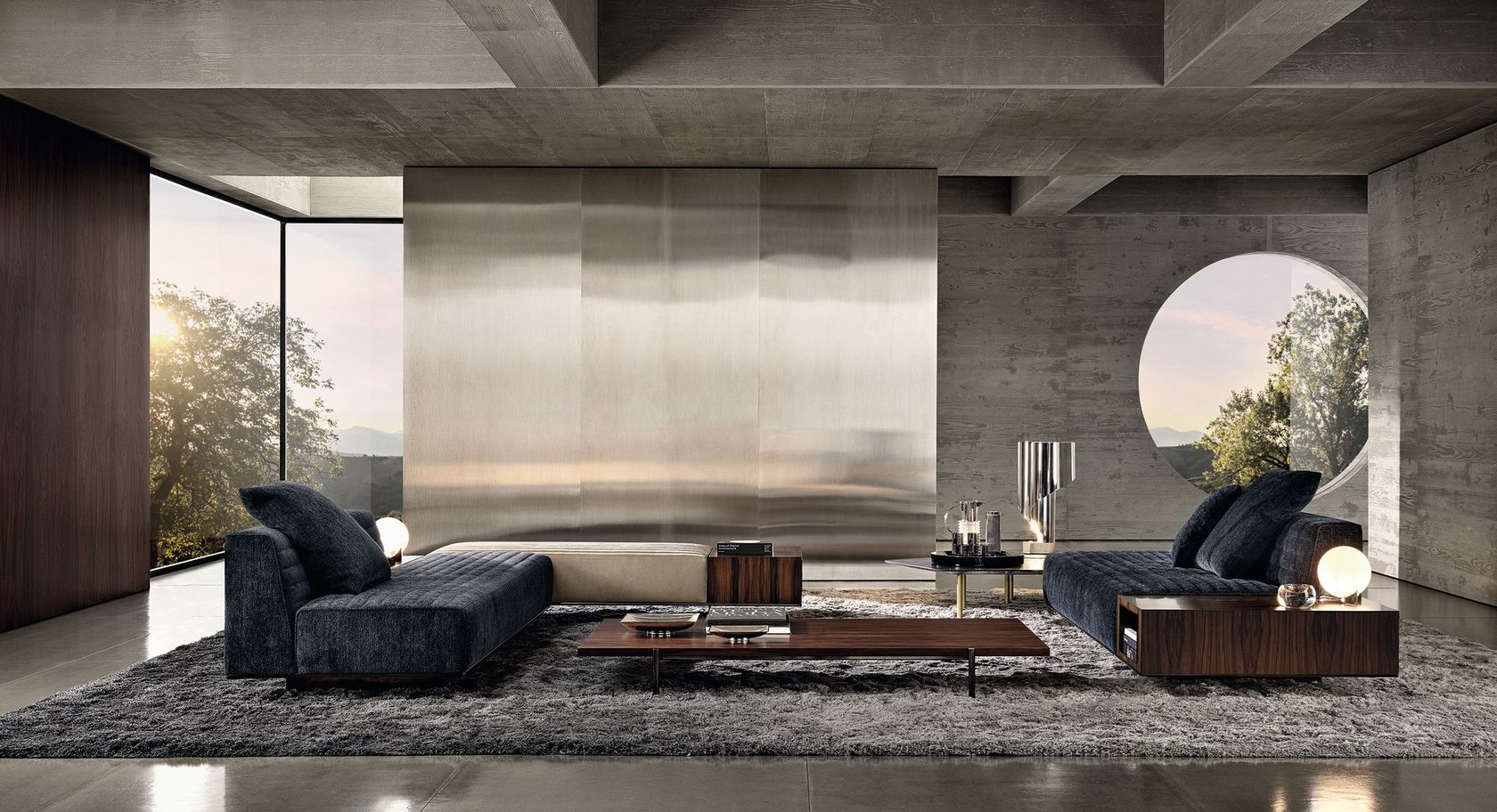 ROGER Sectional fabric sofa By Minotti | design Rodolfo Dordoni