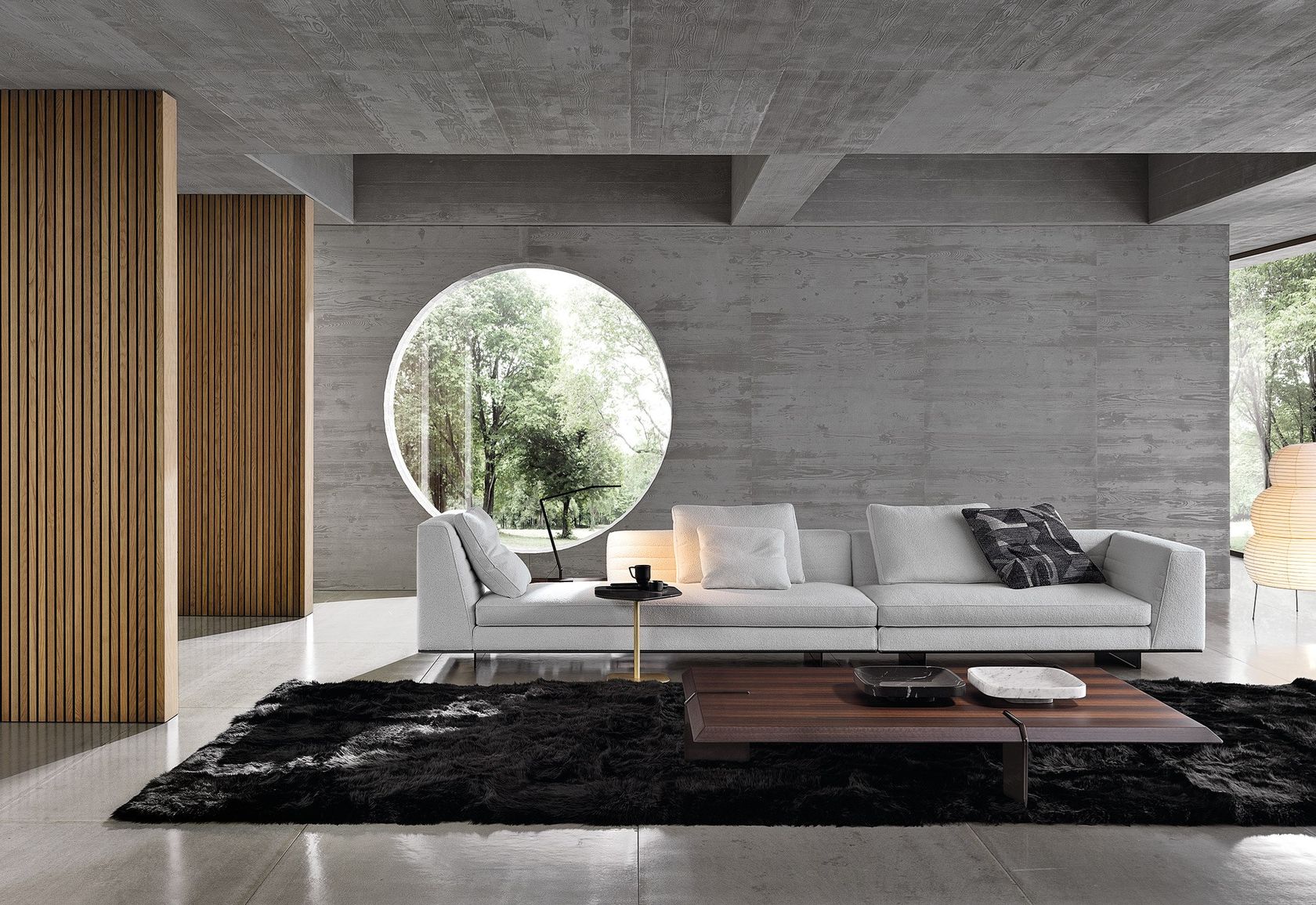 ROGER Sectional fabric sofa By Minotti | design Rodolfo Dordoni