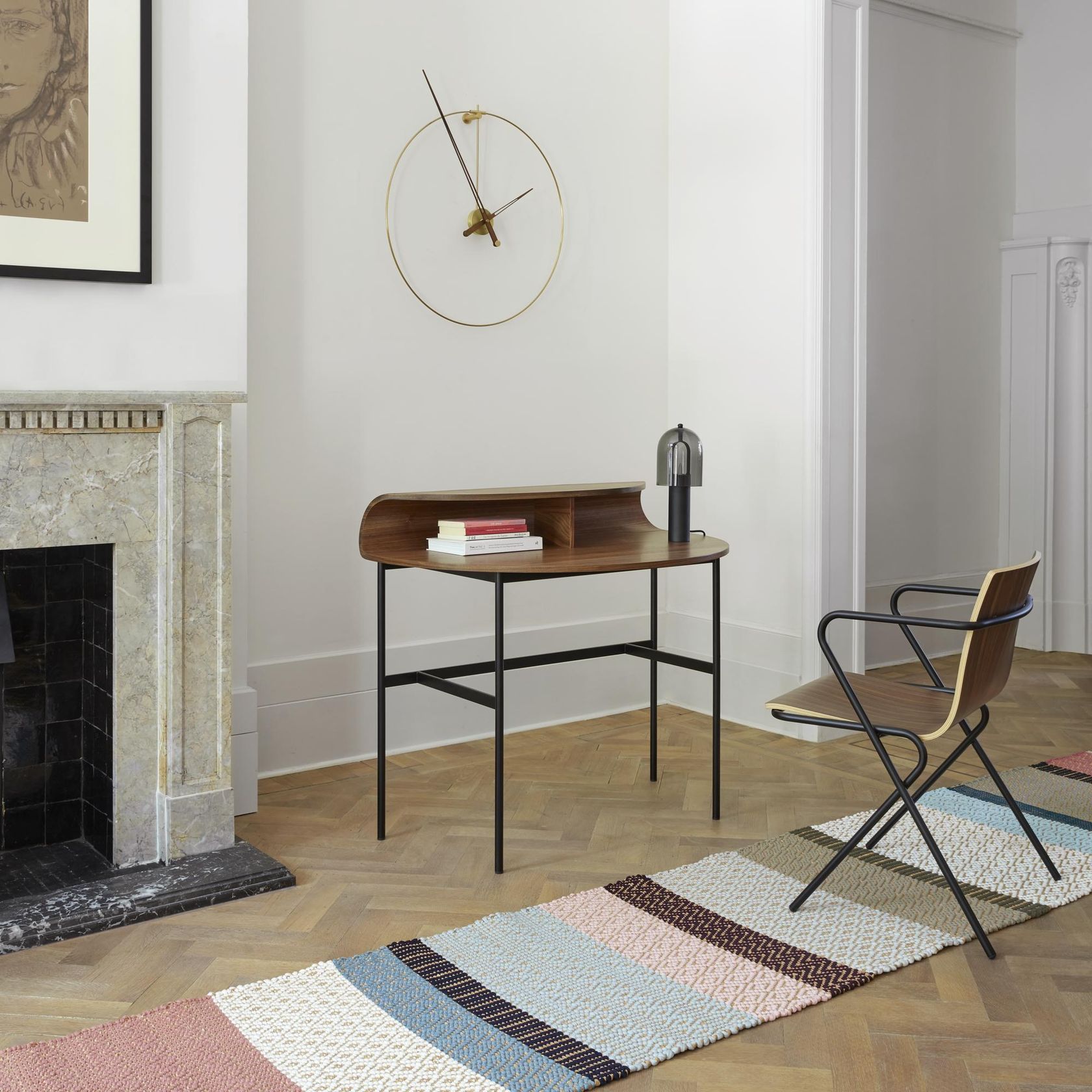 Scrittoio in acciaio e legno ROLL By Ligne Roset design Mario Ferrarini