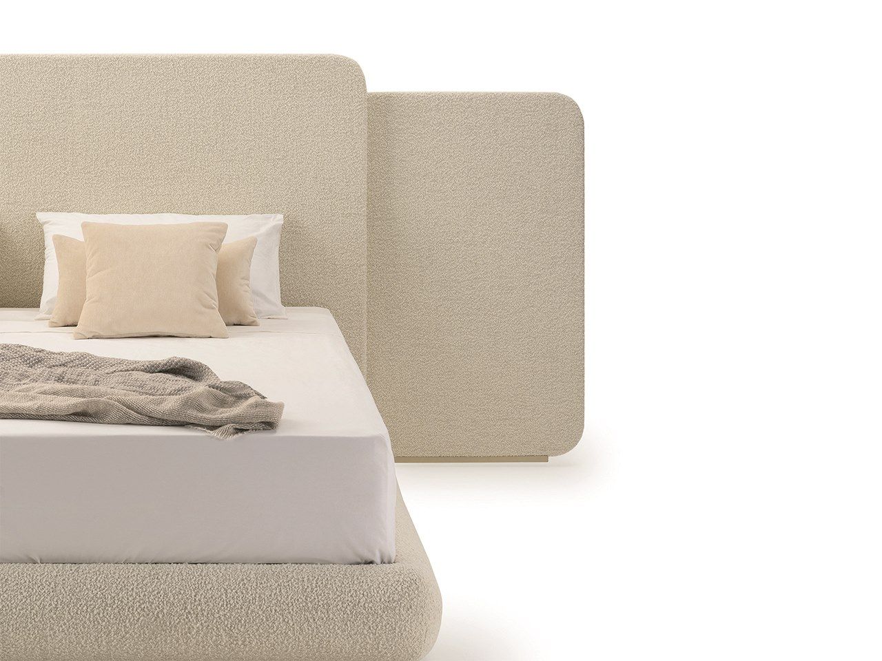 ROMA Fabric double bed with upholstered headboard By Turri | design ...