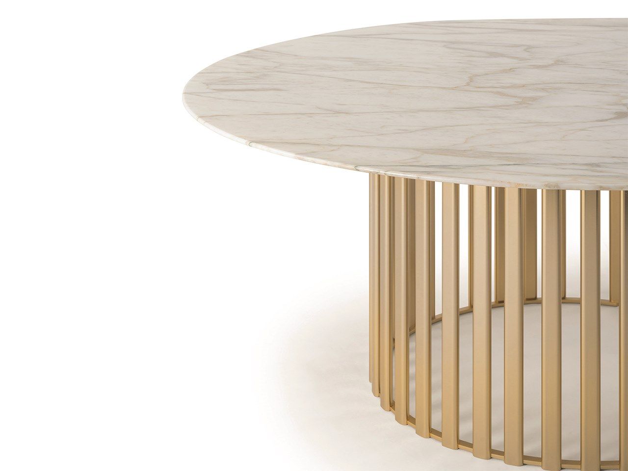 ROMA Round marble and metal table By Turri | design Monica Armani
