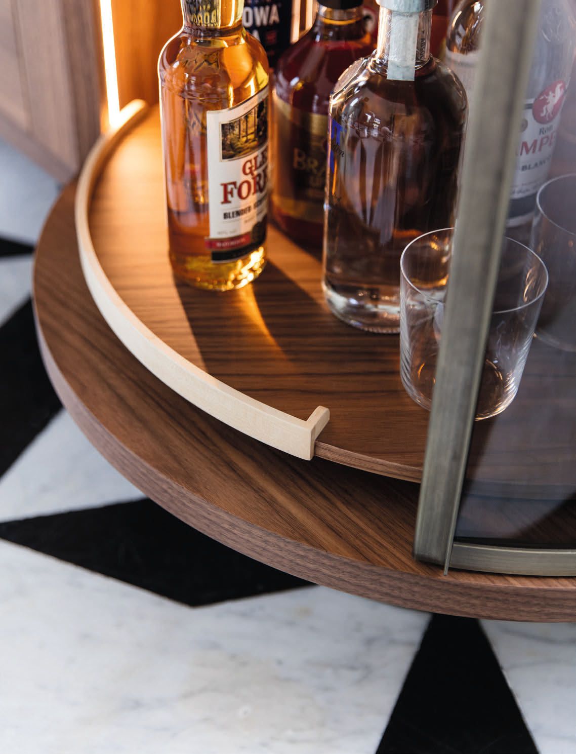 RONDÒ 2 Walnut sideboard / bar cabinet By Porada | design Umberto Asnago