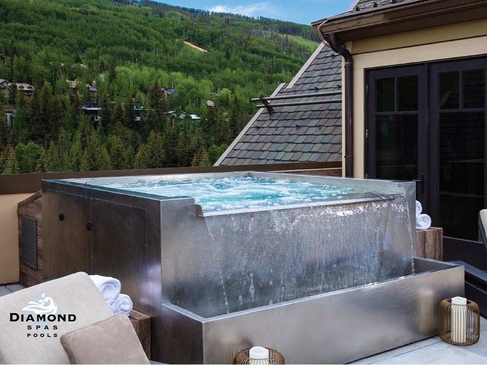 Stainless steel rooftop spa Minipool By Diamond Spas