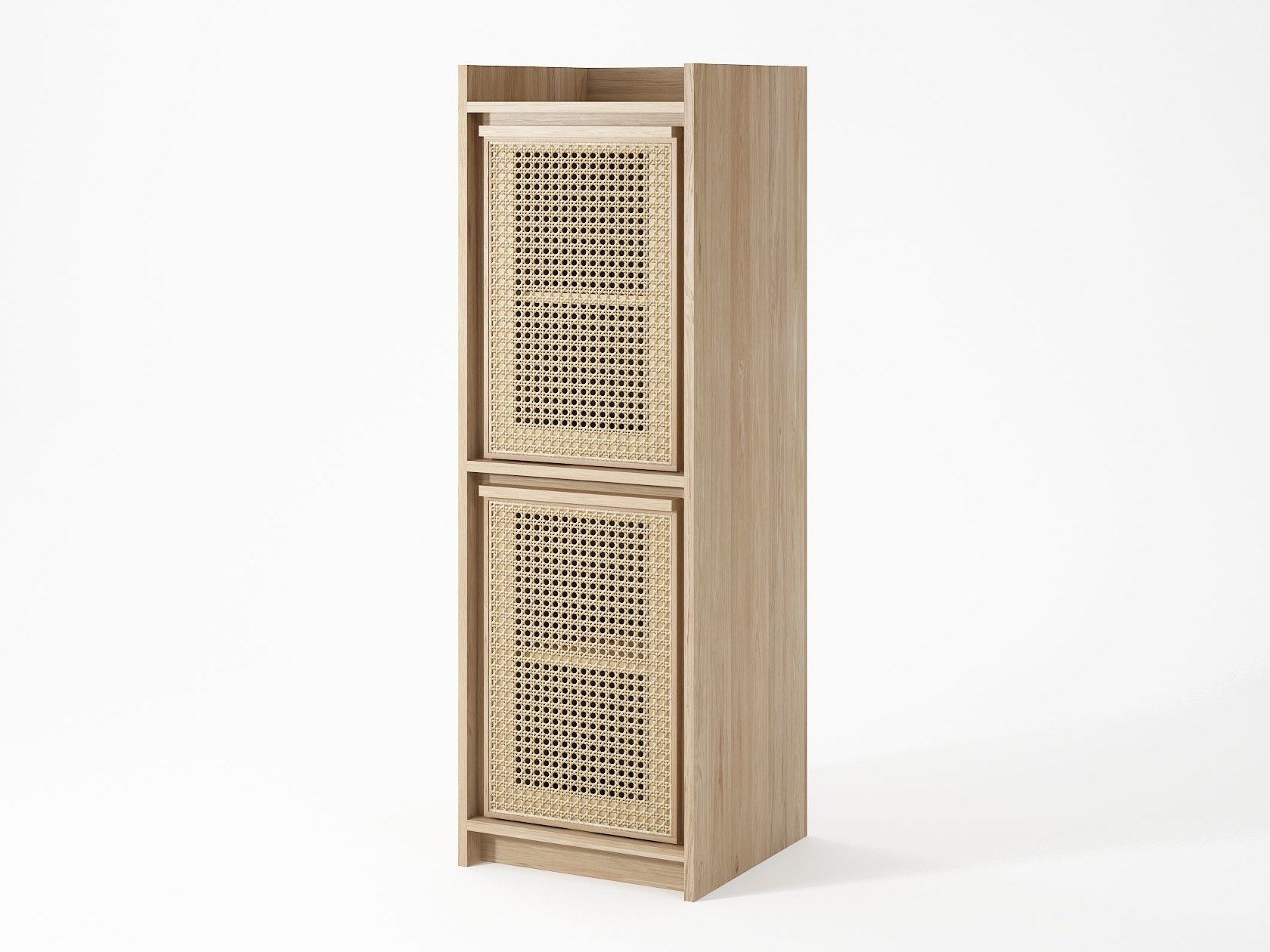 ROOTS Solid wood and rattan highboard with doors By KARPENTER | design ...