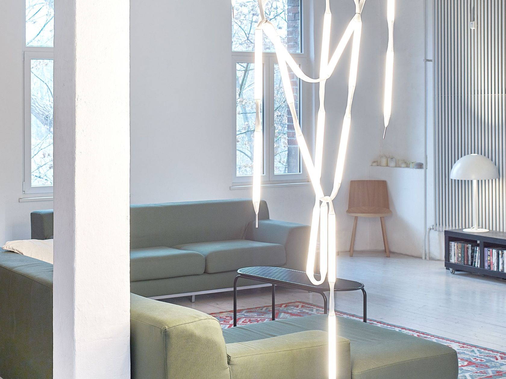 LED pendant lamp ROPE LIGHT CHANDELIER By AKTTEM design Verena Hennig