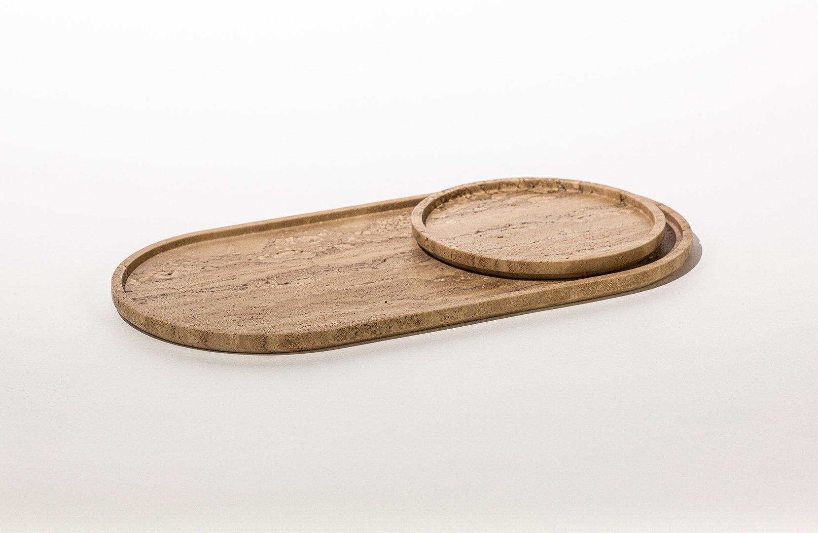 Oval natural stone tray ROUND TRAY TRAVERTINE By Maami Home design ...