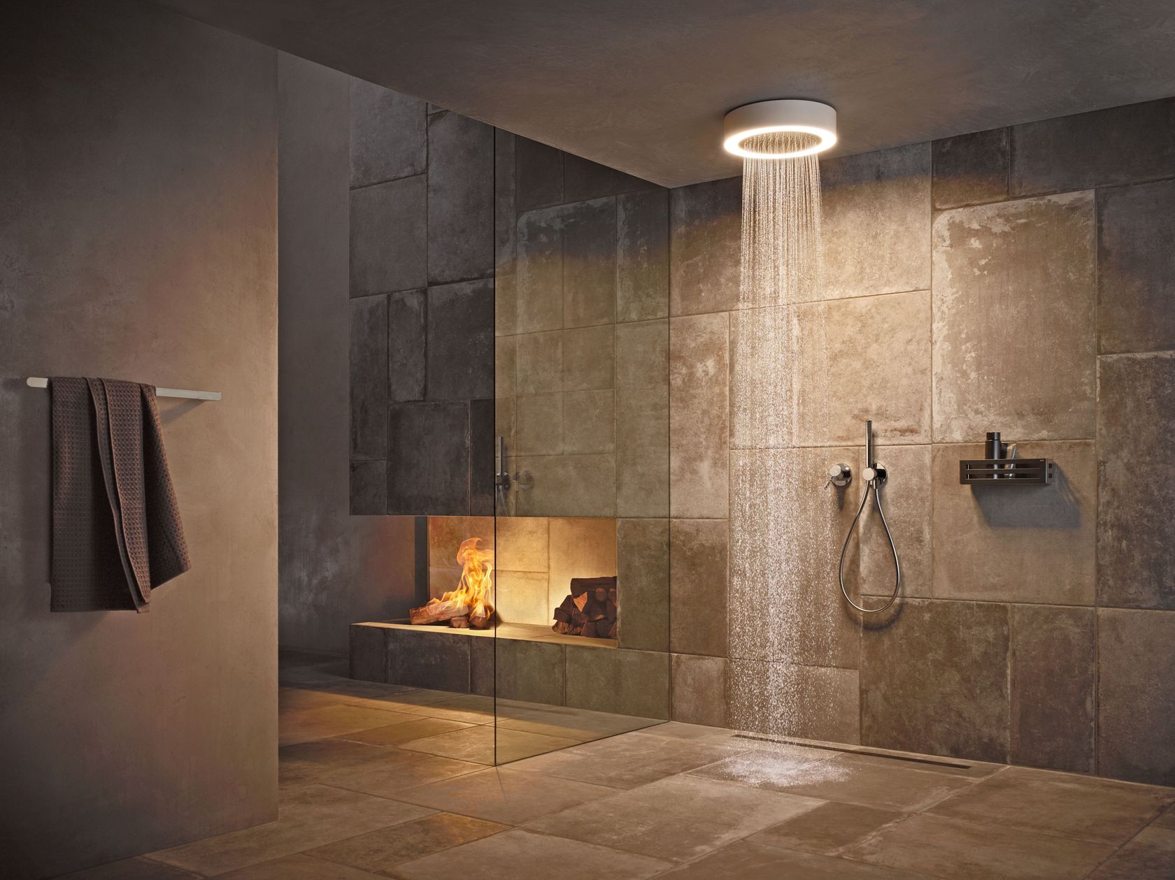 ROYAL MIDAS | Overhead shower with built-in lights By Keuco
