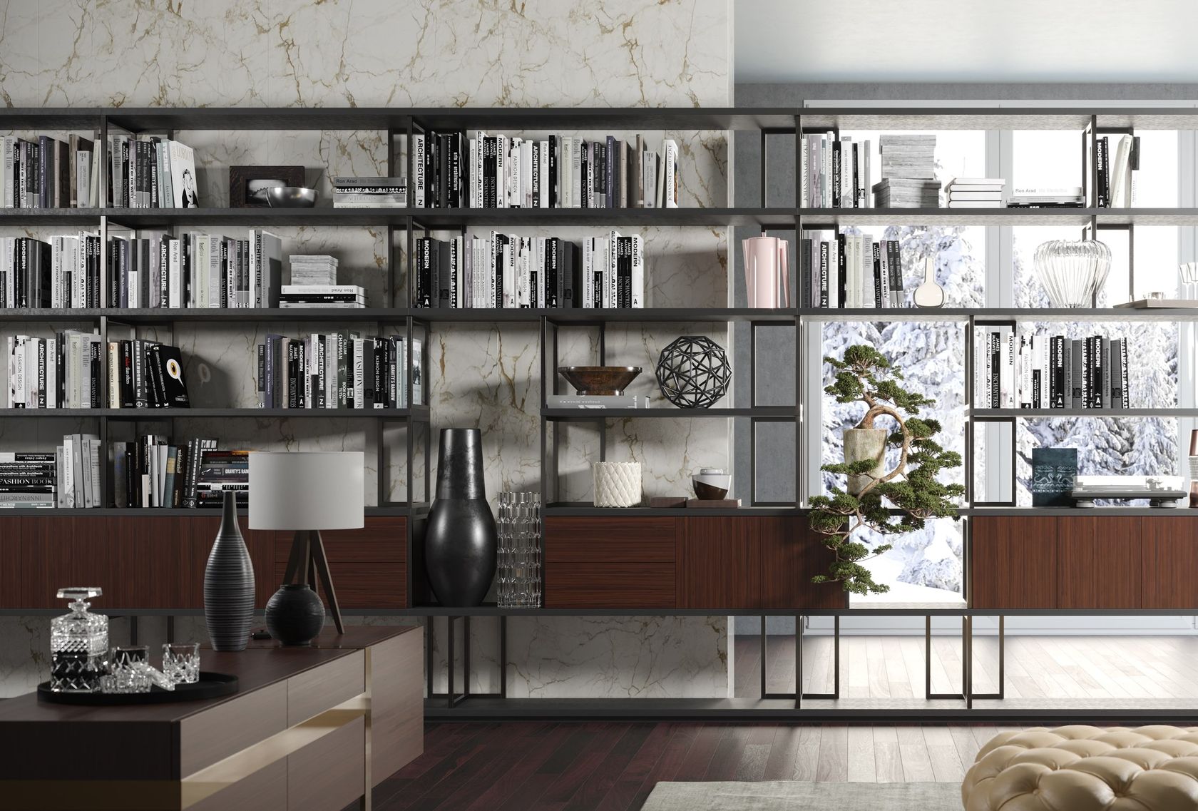 RUBY Modulares Bücherregal aus Metall By Piermaria