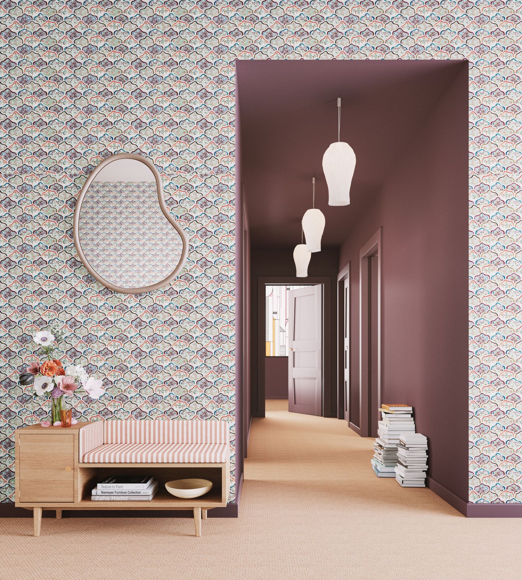 COLLINE DE FLEURS Motif wallpaper By Ressource