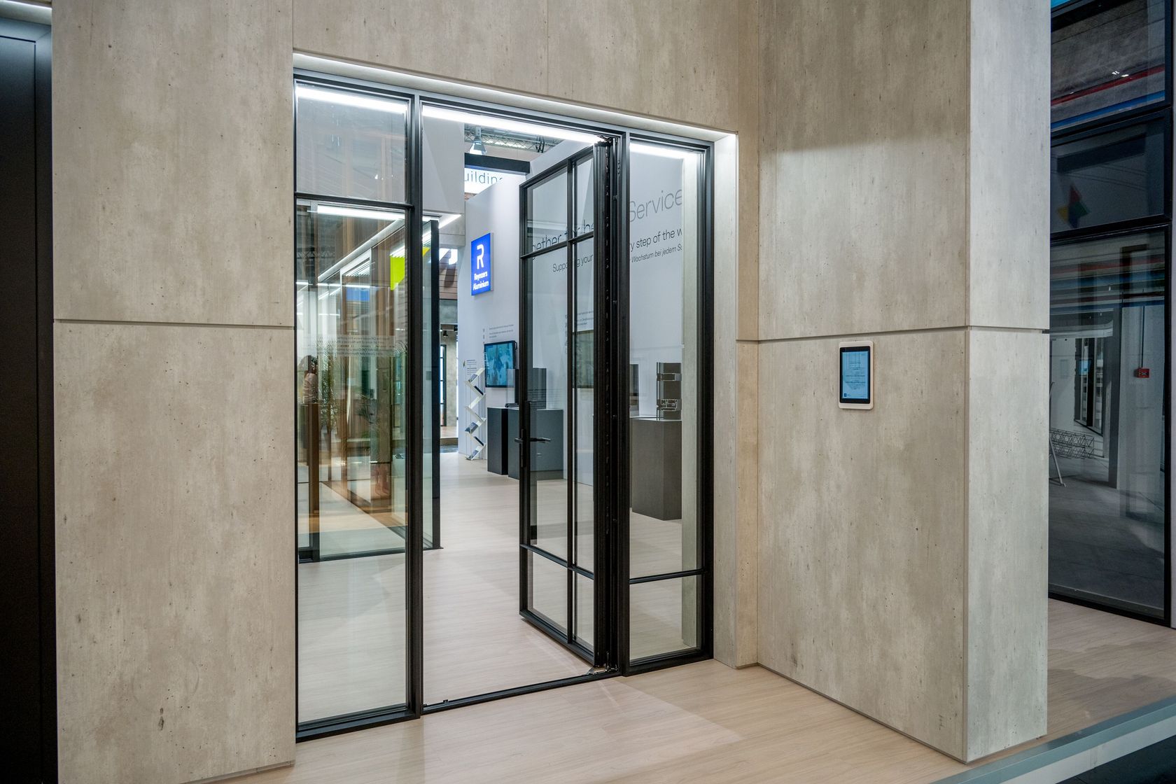 SLIM LINE 38 ULTRA SLIM Aluminum hinged door with double glass By ...