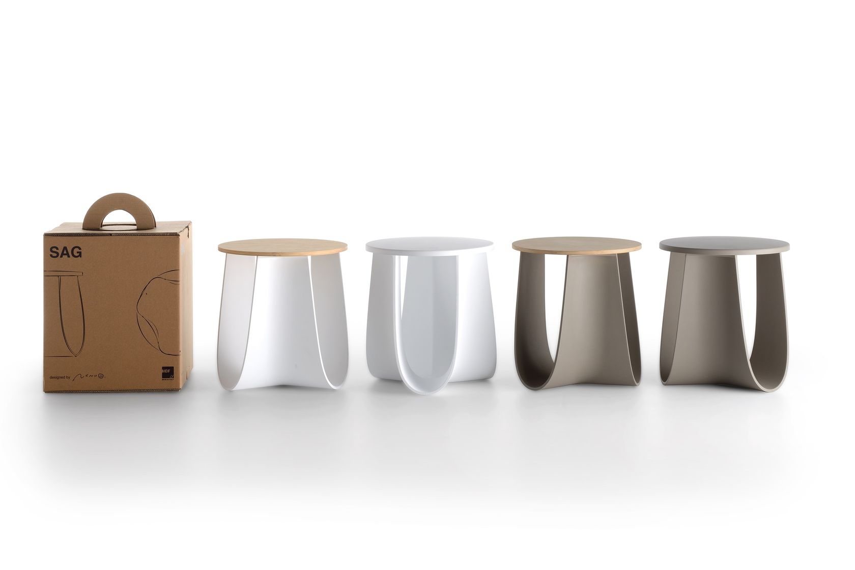 SAG Polyurethane stool / coffee table By MDF Italia | design Nendo