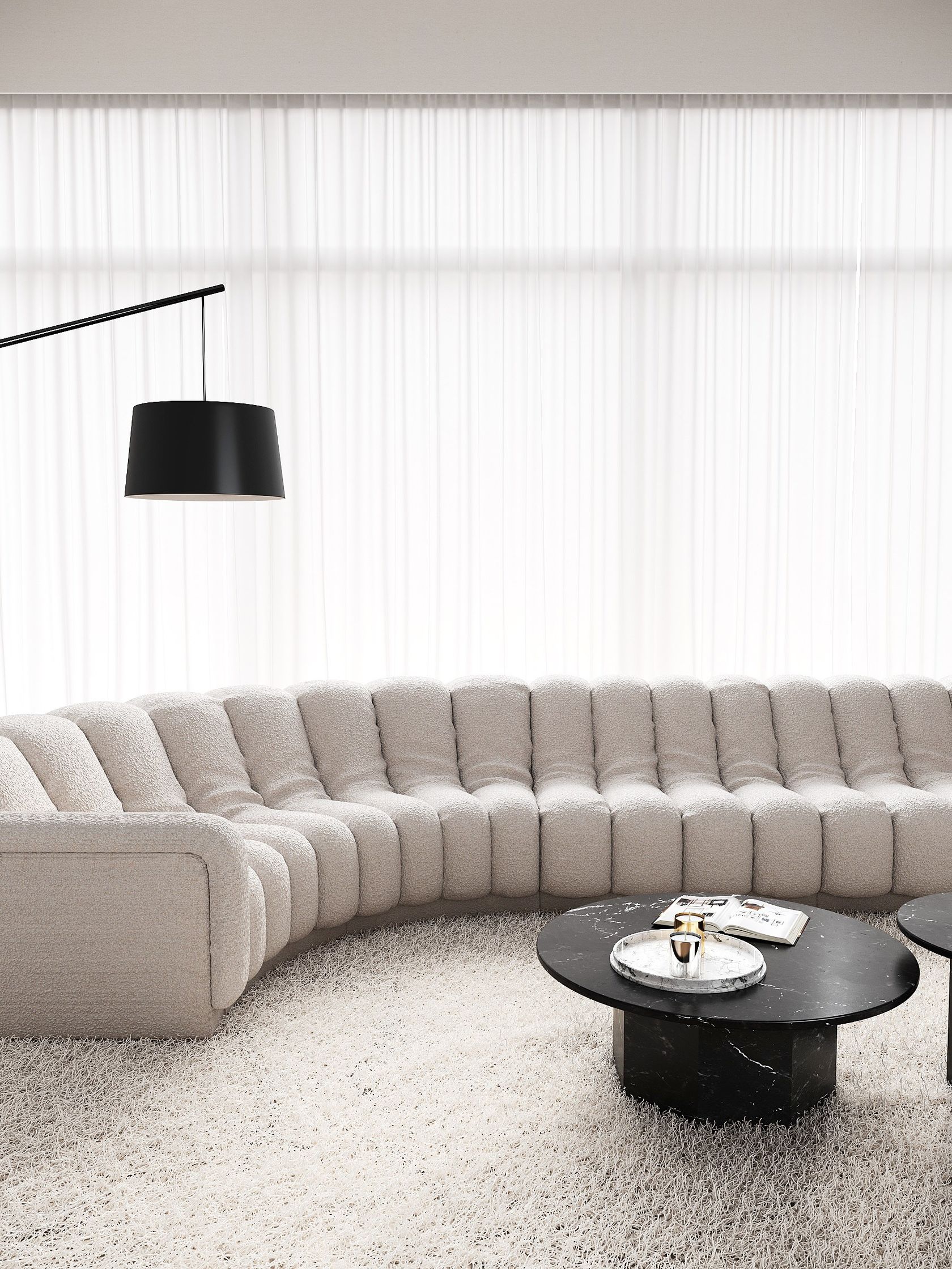 SALAMI | Curved sofa Curved 6 seater fabric sofa By grado design