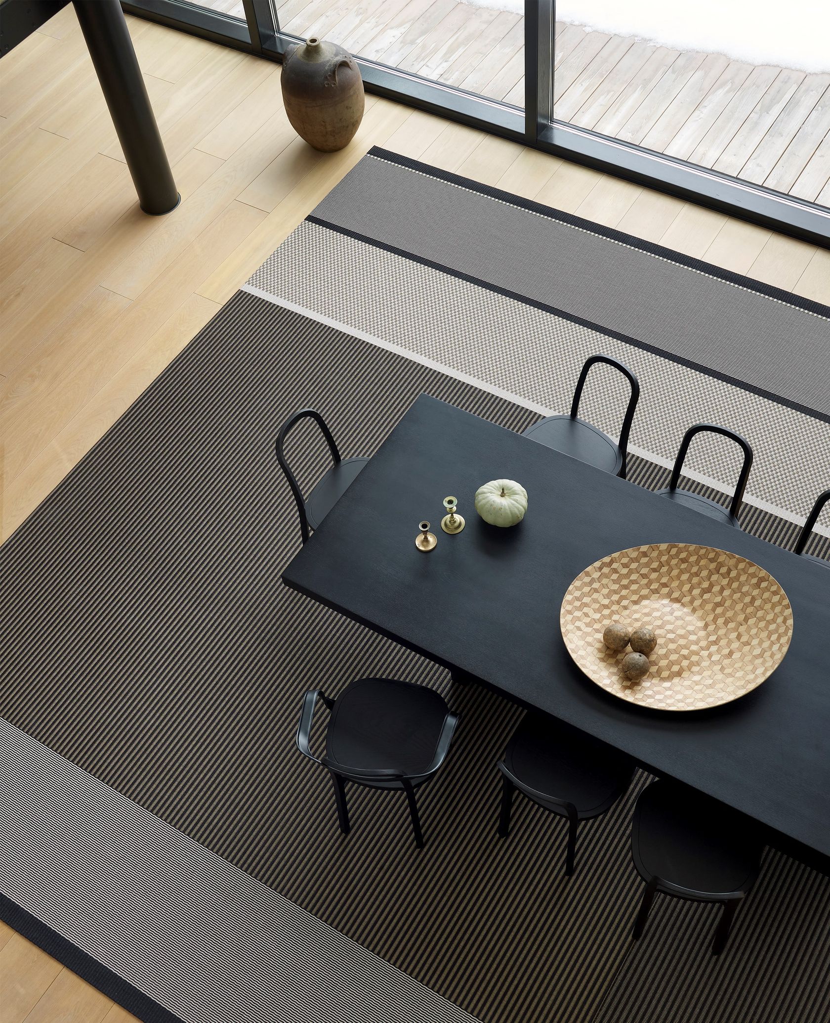 Striped paper yarn rug SAN FRANCISCO By Woodnotes design Ritva Puotila