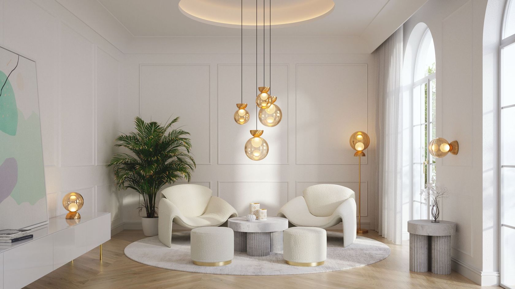 CHARM SPHERE Glass pendant lamp By SANS SOUCI