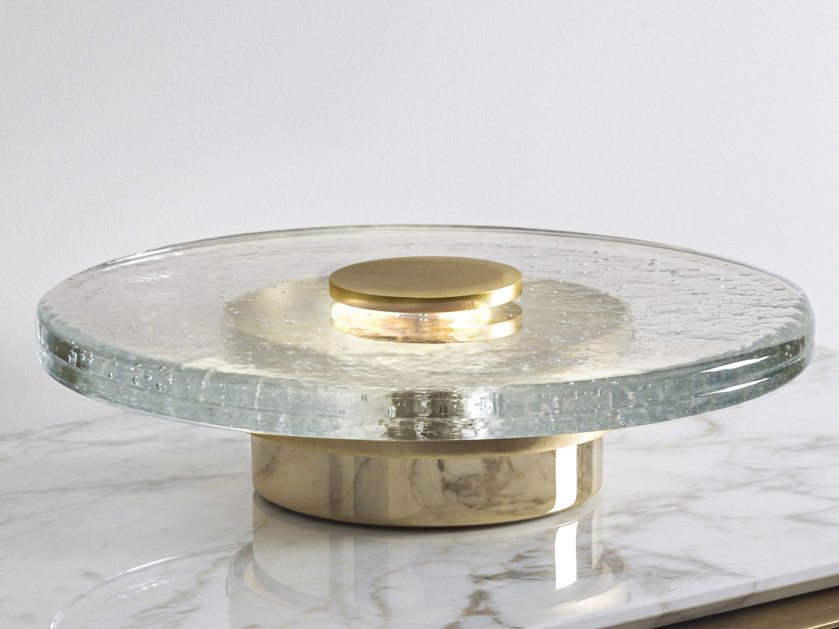 Metal and glass table lamp with dimmer SATURN By Cornelio Cappellini