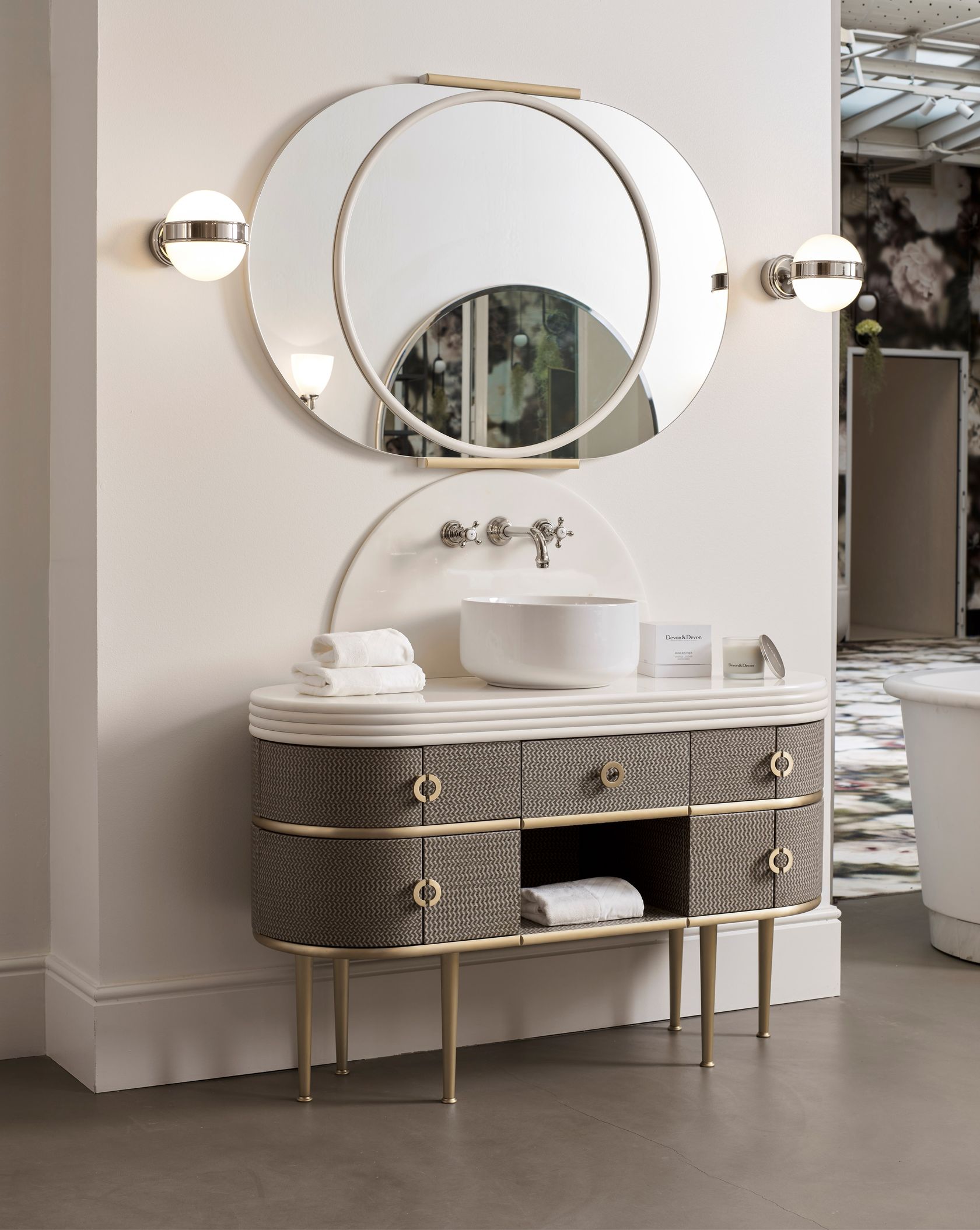 SCOTTIE Floor-standing vanity unit with drawers By Devon&Devon