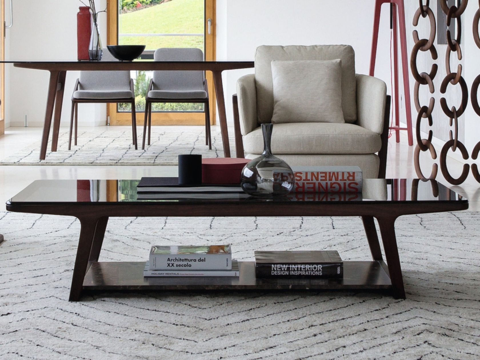 SCRIPT | Rectangular coffee table Rectangular wooden coffee table with ...