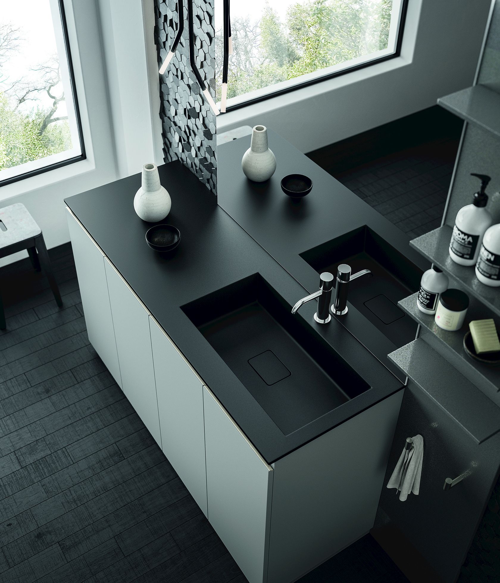 SEGNO Mobile bagno con base portalavatrice By Cerasa